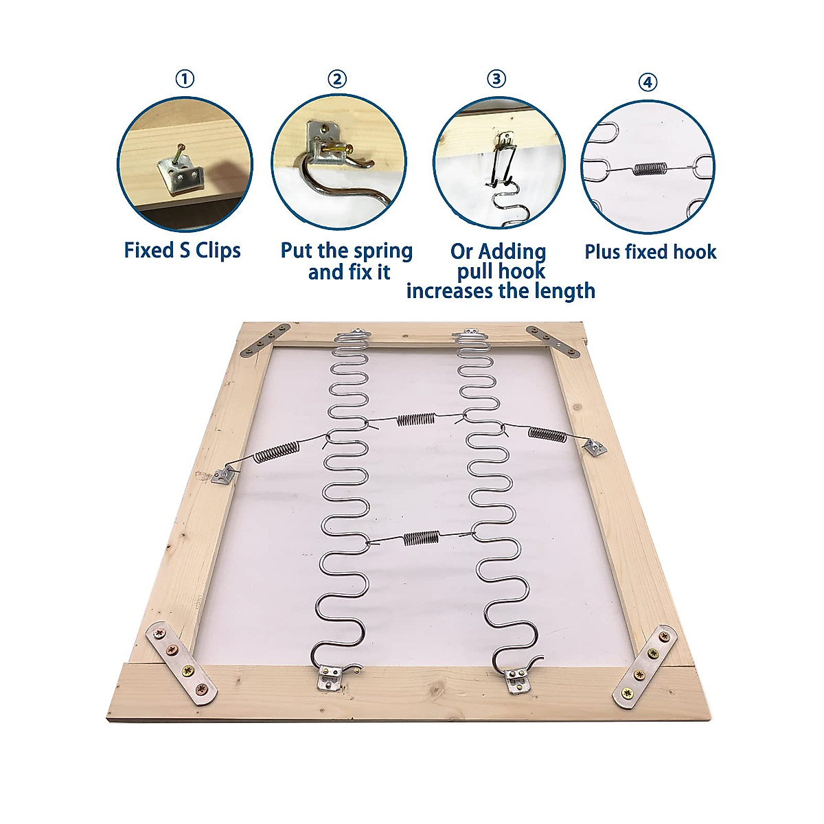 Kaupuar 21" Sofa Upholstery Spring Replacement Kit for Repair Couch Recliner Parts Chair fix Sagging seat
