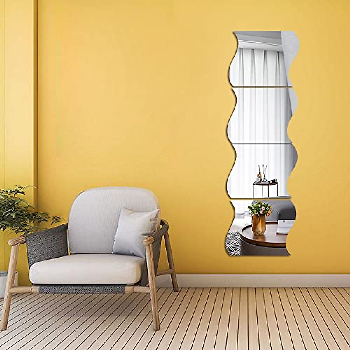 Full body Wall Mirrors, 4pcs 12x12 Removable Acrylic Plexiglass Wall-Mounted Frameless Mirror Wardrobe Full BodyLarge Long Mirror Home Workout Gym Mirror for Walls Dorm Floor Tile Self Adhesive