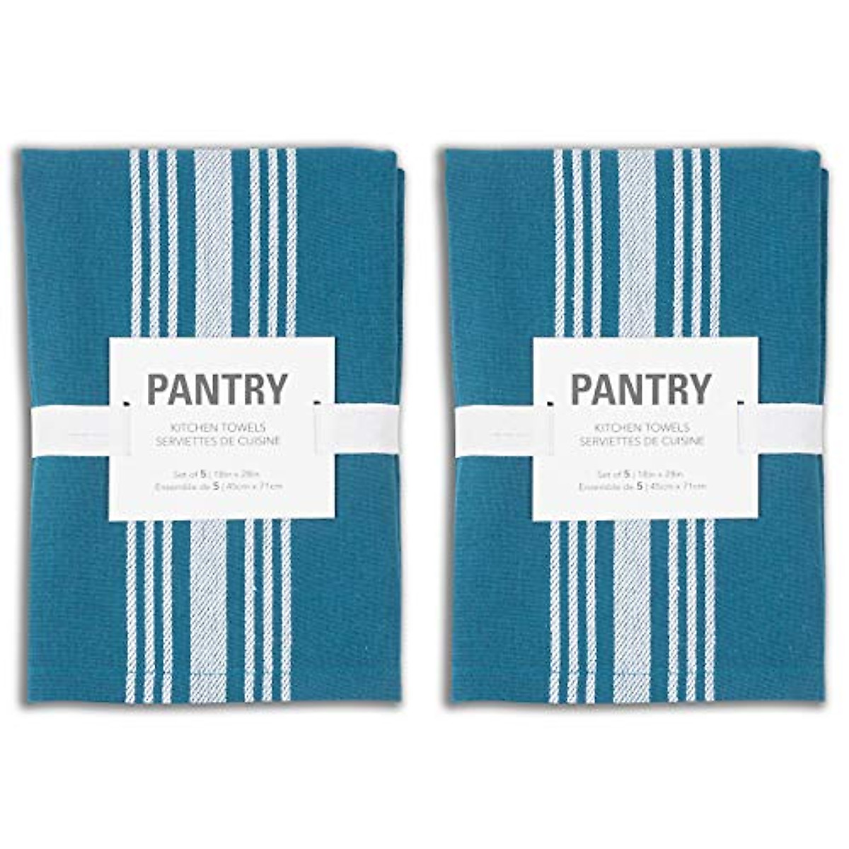 KAF Home Soho Kitchen Dish Towel Set of 10 | 18 x 28 Inch Tea Towels | Soft and Absorbent Mixed Set of Flat Towels (Teal)
