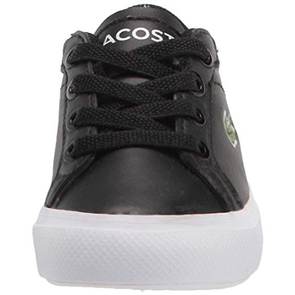 Lacoste Unisex-Child Powercourt Sneaker, Black/White, 5 Big Kid