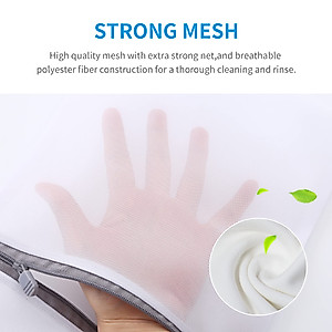 WBTEER 9-Piece Laundry Bag, Mesh Laundry Bag with Zipper, Lingerie Bags for Washing Delicates, 3 Sizes, Reusable Washing Bag for Underwear, Tops, Socks, Pants, Sweaters, Bras and Baby Clothes