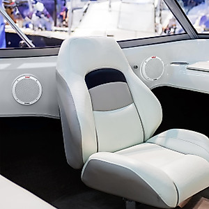 Pyle 6.5 Inch Dual Marine Speakers - 2 Way Waterproof and Weather Resistant Outdoor Stereo Sound System with 400 Watt Power, Polypropylene Cone and Butyl Rubber Surround - 1 Pair - PLMR605W(White)