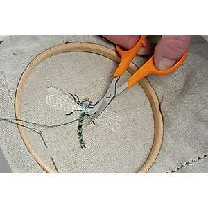 Fiskars Embroidery Curved, Length: 10 cm, For Right- and Left-handed Users, Stainless Steel Blade/Plastic Handles, Orange, Classic, 1005144