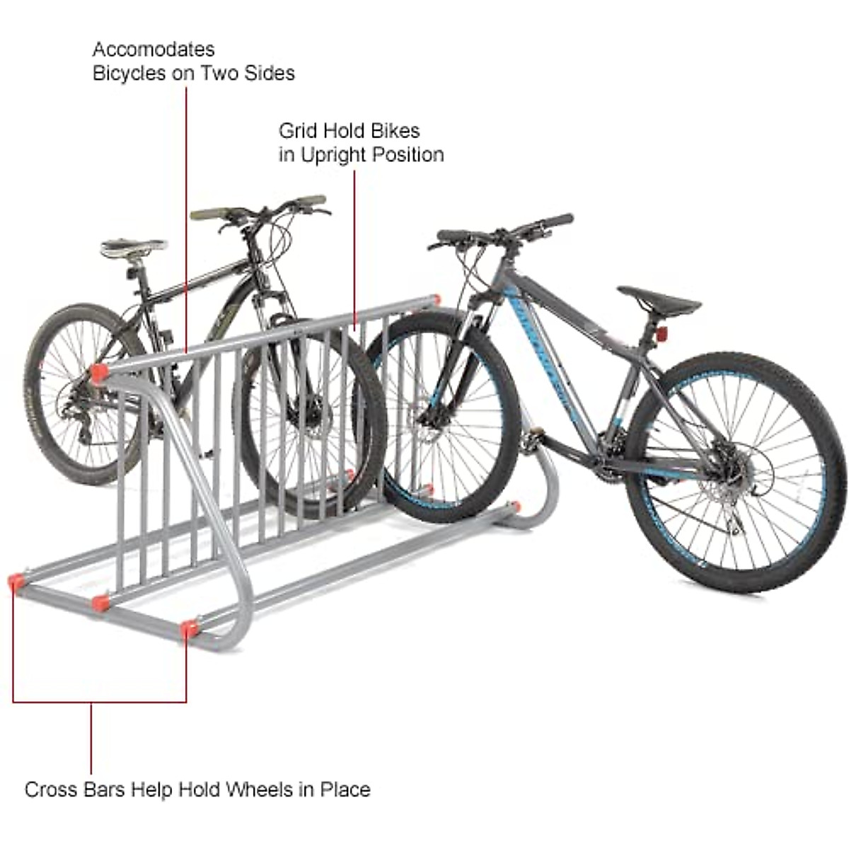 Global Industrial 59-3/4"L Grid Bike Rack, Double Sided, Powder Coated Steel, 10-Bike Capacity