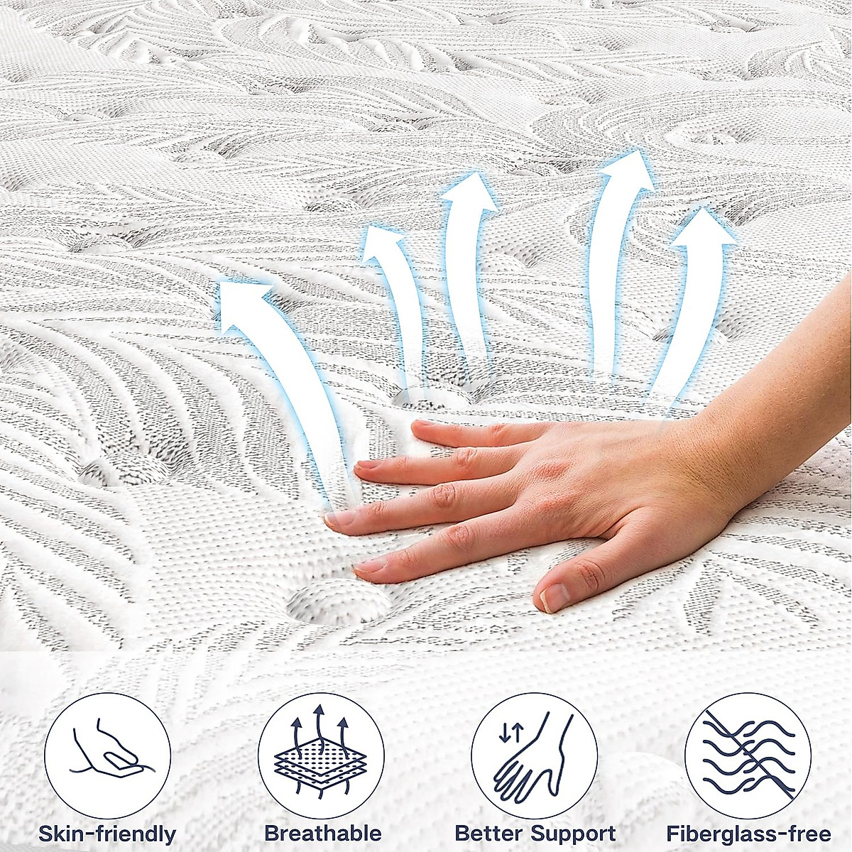 6V-Sermmoo 12 Inch California King Memory Foam Mattress for Back Pain, Cooling Gel Mattress Bed in a Box, Medium Firm,Pressure Relief,Motion Isolation, Edge Support,CertiPUR-US,72"*84"*12"