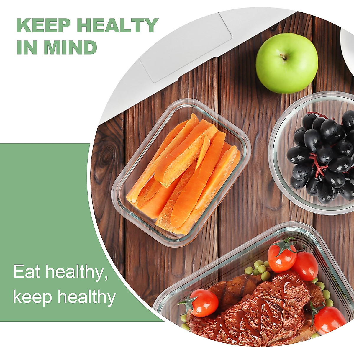 Skroam 12 Pack Glass Food Storage Containers with Lids, Meal Prep, Pantry Kitchen Storage Containers for Lunch, Leak Proof, Airtight Glass Lunch Bento Boxes for Microwave, Oven, Freezer and Dishwasher