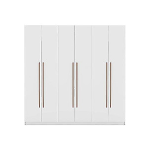 Manhattan Comfort Gramercy Contemporary Modern Freestanding Wardrobe Armoire Closet, 82.48", White