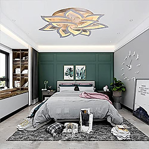 Modern Dimmable LED Ceiling Light Living Room Chandelier Metal Acrylic with Remote Control Flush Mount Ceiling Lamp Chic Design Kitchen Hanging Lamp Bedroom Painted Finish Pendant Lighting (33.4")