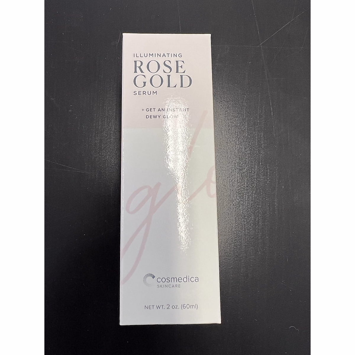 Illuminating Rose Gold Facial Serum Elixir with hydrating Aloe and Hyaluronic Acid for a light highlighting Primer - Natural makeup or no makeup look with dewy finish (2 oz.)