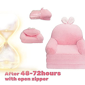 MONKISS Kids Couch Fold Out Soft Toddler Chairs ，Toddler Armrest Chair Bed for Play ，Gift for 0-3 Years