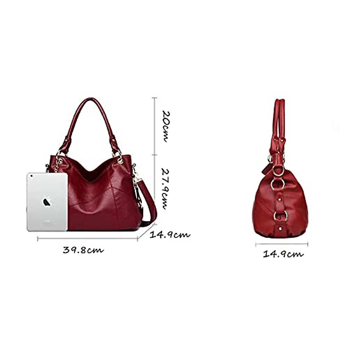 GJGJTER Women Ladies Handbag Purse Shoulder Tassel Stitching Tote Bag-Off White