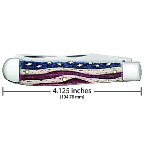 Case WR XX Pocket Knife Patriotic Smooth Natural Bone Trapper Item #64132 - (6254 SS) - Length Closed: 4 1/8 Inches