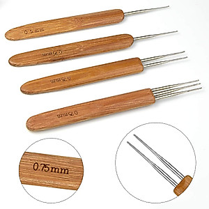 7 Pieces Dreadlock Crochet Hook Include Dreadlocks Crochet Hair Weaving Needle Tool 2 Pieces 1 Hook + 1 Pieces 2 Hooks + 1 Pieces 3 Hooks + 3 Pieces Hair Braid Craft Locking