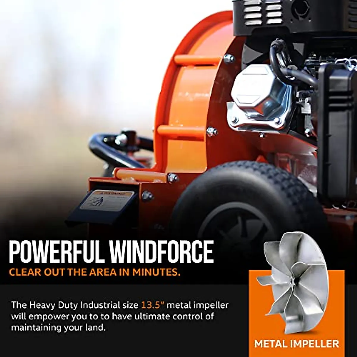 SuperHandy Walk Behind Leaf Blower, Wheeled Manual-Propelled, 7HP 212cc, 4 Stroke, Wind Force of 200 MPH / 2000 CFM at 3600RPM