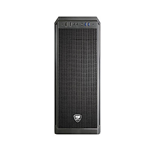 Cougar MX330-G MX330 Mid Tower Case with Full Tempered Glass Window and USB 3.0 , black