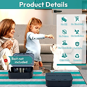 Rat Station Box with 1 Key, Complete Rodent Solution Keeps Rats Away, Pet & Child-Safe, Lock & Key Available, Reusable & Long-Lasting, Indoor & Outdoor, 6 Pack