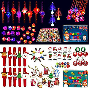 S SWIRLLINE 115 PCS Christmas Party Favors for Kids - Stocking Stuffers Bulk Small Toys Pinata Fillers Goodie Bags Stuffers - Christmas Party Supplies Light Up and Regular Sets