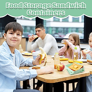 Piriuuo 2 Pcs Sandwich Containers Toast Shape Sandwich Box Sandwich Containers for Lunch Boxes Reusable Food Storage Sandwich Container with Lid, Microwave & Dishwasher Safe