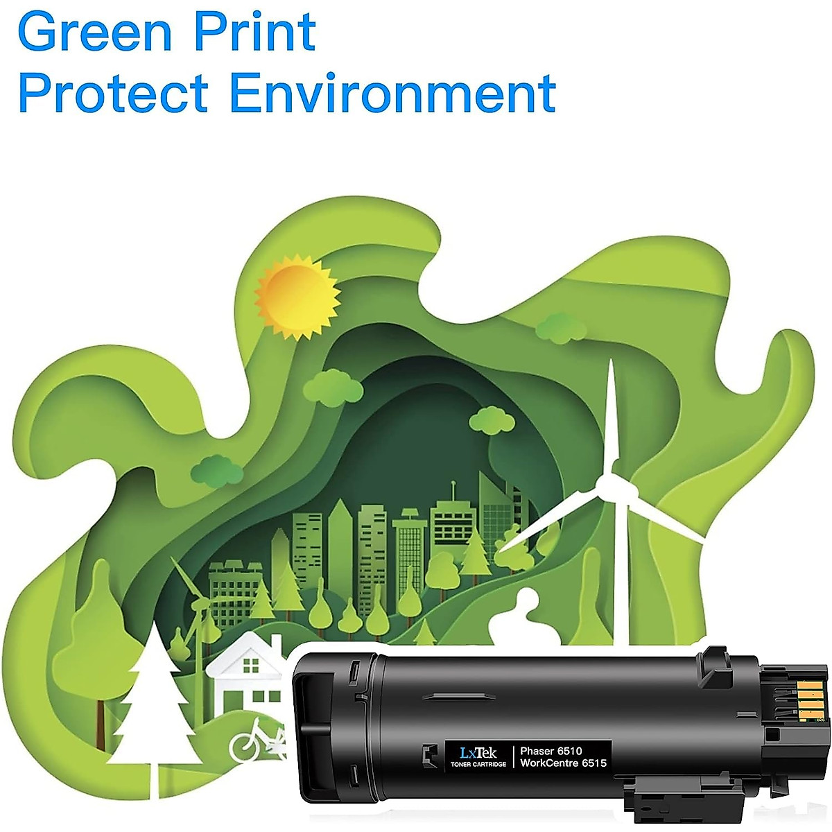 LxTek Compatible Toner Cartridge Replacement for Phaser 6510, WorkCentre 6515 High Yield (2-Pack, Black)