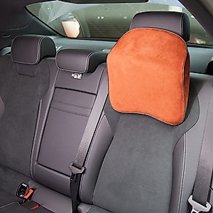 wo yuan Car Seat Headrest Neck Rest Cushion, Memory Foam Shoulder and Neck Rest Pillow for Pressure Relief (Brown)