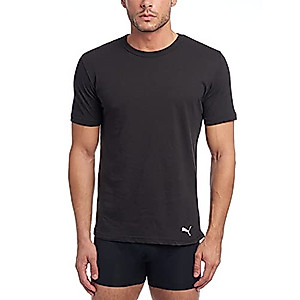 PUMA Men's 3 Pack Crew Neck T-Shirts, White/Gray/Black, L