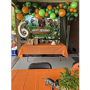 MECOLO 7x5ft Dinosaur Theme Backdrops Jungle Park Boy Kids Birthday Party Photography Background for Baby Shower Cake Table Decoration Photo Party Supplies Banner