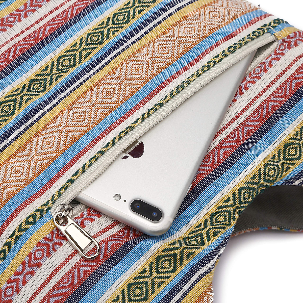 Women Shoulder Handbags Fashion canvas Hippie Crossbody Bags Bohemian Animal Prints Hobo Bags (Off-white)