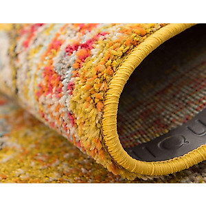 Unique Loom Penrose Collection Area Rug - Alexis (2' 2" x 6' 1" Runner, Gold/ Gray)