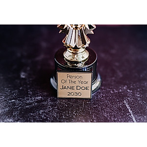 Custom Engraved Flexibrass Plate, Name Plaque, Art Tags, Trophy Label, Personalized Awards Tags, Gold, Silver Brass, Adhesive Backing