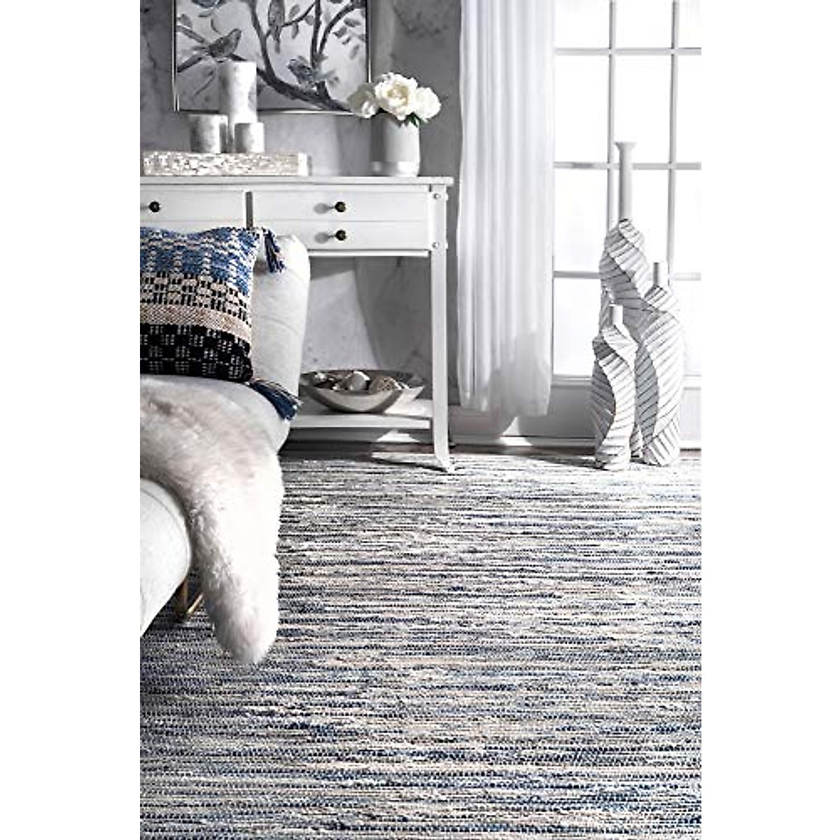 nuLOOM Maile Denim Stripes Area Rug, 4' x 6', Blue
