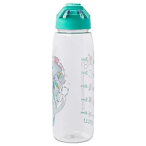 Silver Buffalo Disney The Little Mermaid Ariel Hydration Tracker Schedule Water Bottle With Screw-On Lid, 28 Ounces