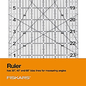Fiskars 3 Piece Rotary Cutter Set, 45 mm Blade Rotary Fabric Cutter, Fabric Cutting Mat, Ruler for Sewing, Crafts, White/Grey