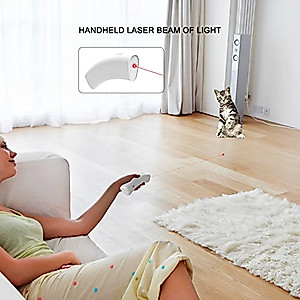 PKNOVEL Automatic Cat Toy Interactive Cat Toys- Rechargeable Random Move Interactive Glowing Cat Toy, Interactive Cat Toy for Indoor Kitten/Dog/Puppy, Handle Control Cat Red Dot Exercise Toy