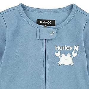 Hurley Baby Girls Multi-pack Footed Coverall, Glacier/Blue, 3M US