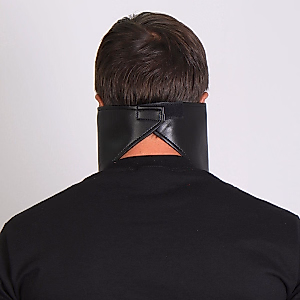 Hot Leathers Leather Neck Warmer with Fleece Lining (Black)