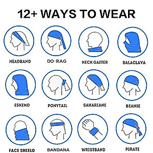 Neck Gaiter Balaclava Bandana Headwear Scarf for Cycling Fishing Running Dust Wind Sun Protection (Black)