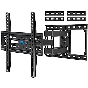 Mounting Dream TV Mount Full Motion TV Wall Mount for Most 32-65 Inch Flat Screen TV, Wall Mount TV Bracket with Dual Arms, Max VESA 400x400mm and 99 LBS, Fits 16", 18", 24" Studs MD2380-24K TV Mounts