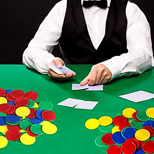 Coopay 1 1/2 Inches Plastic Poker Chips Learning Counters Disks Bingo Chip Counting Discs Markers for Math Practice and Poker Card Game Tokens, Teaching Rewards, 200 Pieces (Red, Green, Blue, Yellow)