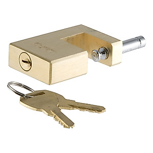 CURT 23546 Brass Trailer Tongue Coupler Lock, 1/4-Inch Pin Diameter, Up to 3/4-Inch Span