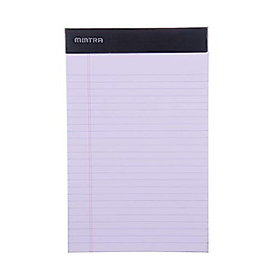 Mintra Office Legal Pads - ((BASIC PASTEL 6pk, 5in X 8in, NARROW RULED)) - 50 Sheets per Notepad, Micro perforated Writing Pad, Notebook Paper for School, College, Office, Professional