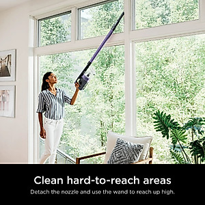 Shark WZ240 Pet Cordless Stick Vacuum Self-Cleaning BrushRoll, PowerFins, Crevice Tool & Upholstery Tool, 40min Runtime, Purple/Grey (Renewed)