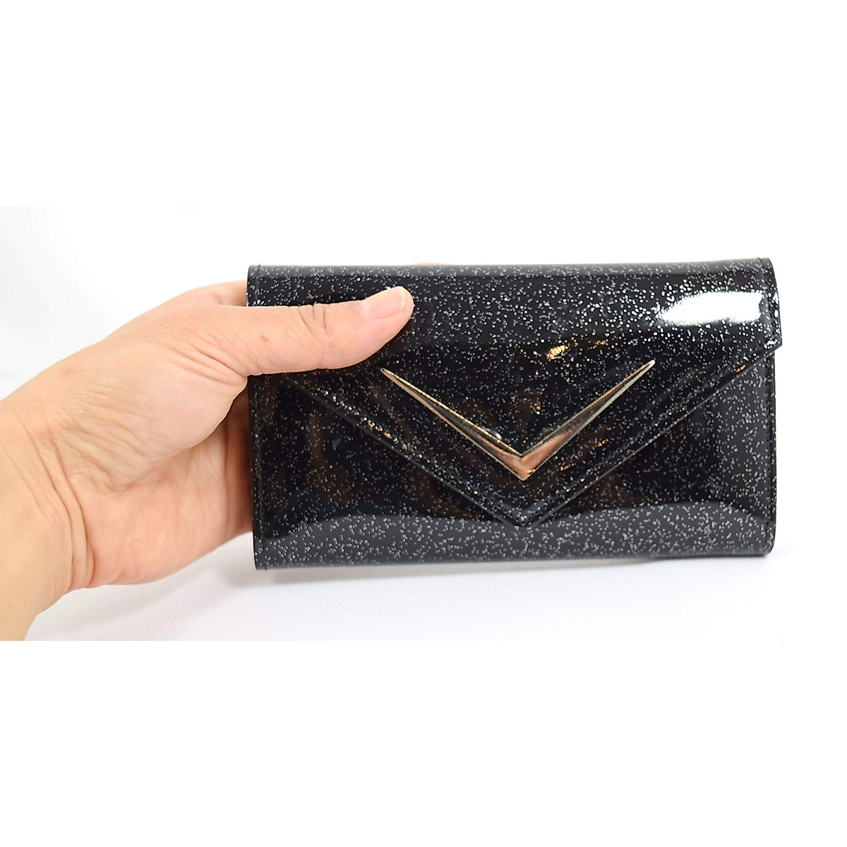 Liquorbrand Bonneville Glitter PVC with metal chevron logo Wallet