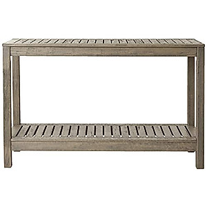 Cambridge Casual Solid Wood West Lake Outdoor Console Table, Weathered Gray