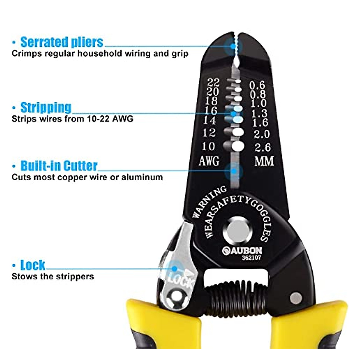 ZUZUAN 2-Pack 10-22 AWG Wire Stripper, Wire Cutter, Gauge Stripper, Wire Stripping Tool and Multifunctional Hand Tool，Professional Handle Design And Refined Craftsmanship.