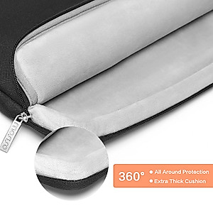 MOSISO 360 Protective Laptop Shoulder Bag Compatible with MacBook Air/Pro,13-13.3 inch Notebook,Compatible with MacBook Pro 14 inch with Front Horizontal&Vertical Pockets&Fix Handle&Belt, Black