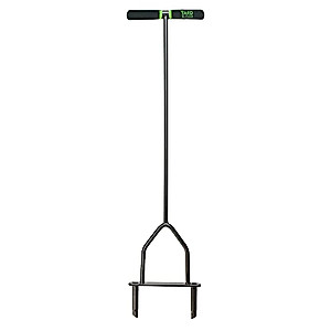 Yard Butler ID-6C Manual Lawn Coring Aerator - Grass Dethatching Turf Plug Core Aeration Tool - Grass Aerators for Small Yards - Loosen Compacted Soil - Gardening Hand Tools - Gray, 37 Inches