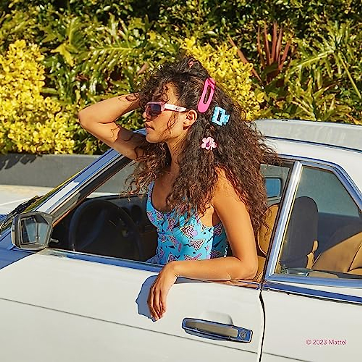 Barbie x Kitsch Assorted Hair Clips for Women - Medium Open Shape Hair Claw Clips for Thick Hair | Cute Flower Hair Clip & Big Matte Flat Lay Hair Clip for Teen Girls | Hair Styling Accessories, 3 pcs