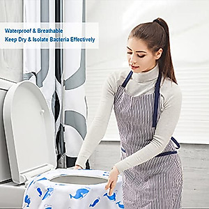 20 Pack Toilet Seat Covers Disposable, Extra Large Disposable Toilet Seat Covers for Adults, Individually Wrapped Potty Training Liners with Non-Slip Adhesives for Kids in Home, Restrooms&Travel -Blue