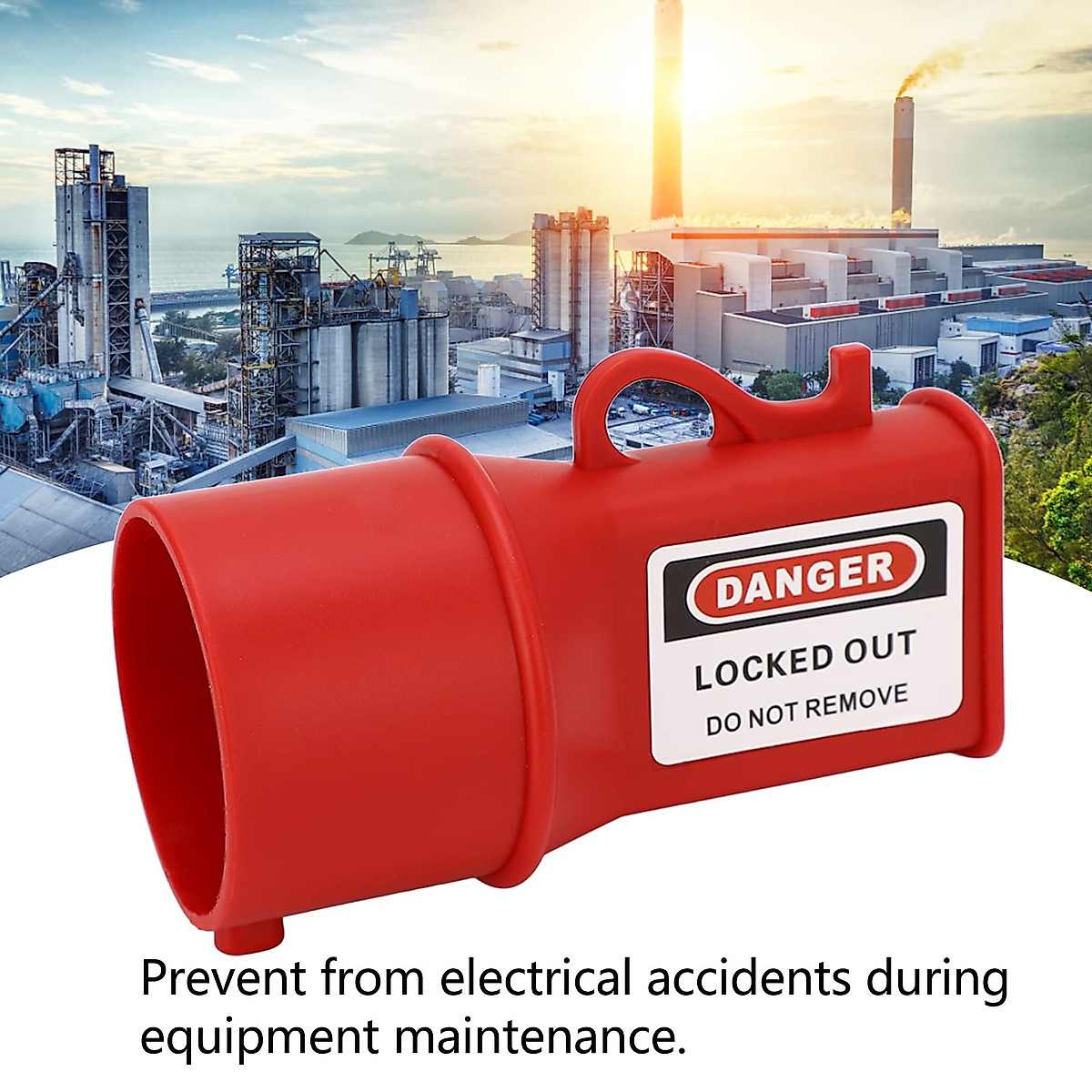 Socket Lockout Device Electrical Lockout Tag Out Kits Safety Padlock 55mm ID Pin and Sleeve Socket Lock for Replacement
