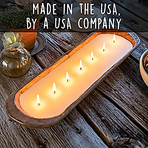 MAINEVENT Wooden Dough Bowl Candles 20 Inch, Farmhouse Dough Bowl Candles, Table Centerpiece Wooden Dough Bowl Soy Candle Wooden Bowl Candle Boat Wooden Candle Bowl Bread Bowl Candle Wood Dough